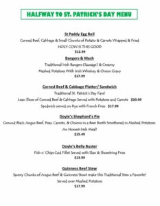 Menu - Doyle's Pour House